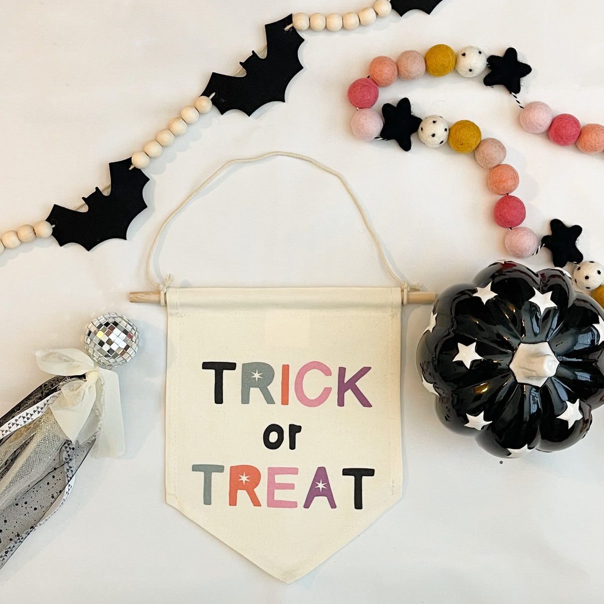 Trick or Treat Mini Pennant Banner – BabeandBud